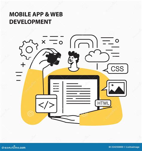 Web Development Agency Abstract Concept Vector Illustration Set Front