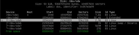 linux unable to resize a partition on my debian super user