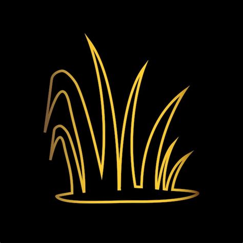 Premium Vector Gold Grass Icon Vector Template Logo Trendy Collection