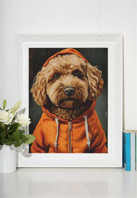 Brown Cockapoo Dressed Up In Hoodie Pet Lover T Cute Dog Poster