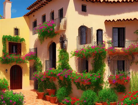 스페인 스타일의 집 스페인 집 집 건축물 배경 일러스트 및 사진 무료 다운로드 Pngtree