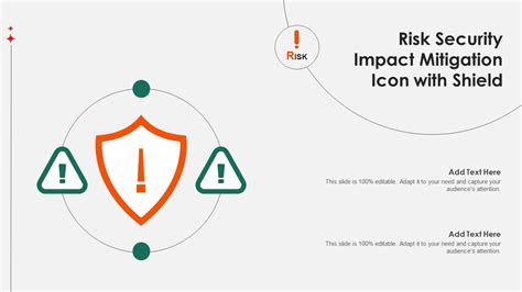 Risk Security Impact Mitigation Icon With Shield Ppt Sample