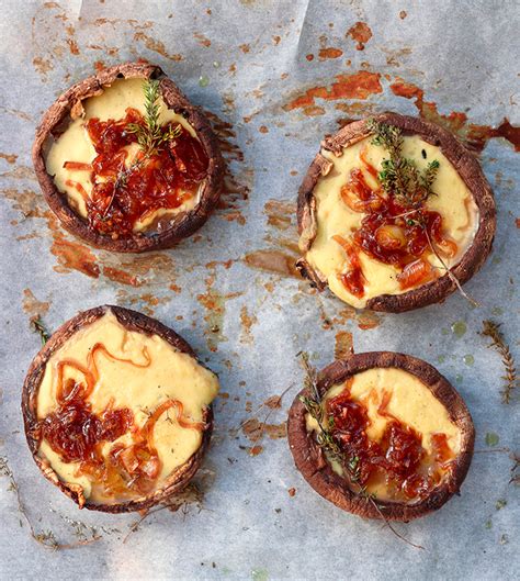 Portobello Gratiné Au Fromage Végétal Et Aux échalotes Confites