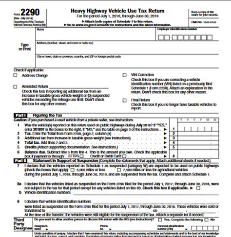 Printable Irs 2290 Form Printable Forms Free Online