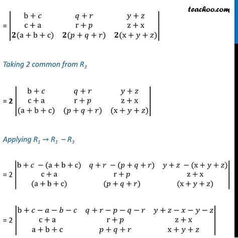 Question Prove Using Property Of Determinants B C Q R