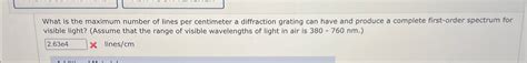 Solved What Is The Maximum Number Of Lines Per Centimeter A