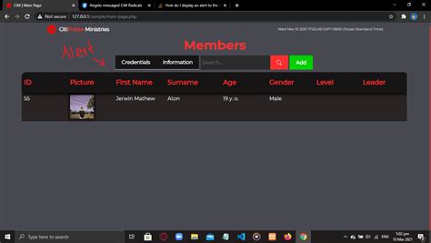 Mysql How Do I Display An Alert To The Main Pagephp When The Data