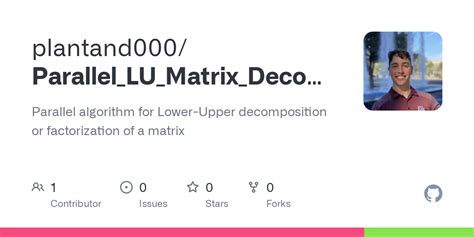 github plantand000 parallel lu matrix decomposition parallel