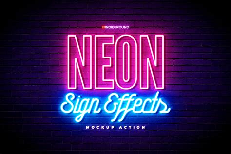 Neon Sign Photoshop Effect Neon Signs Retro Text Photoshop Effects My