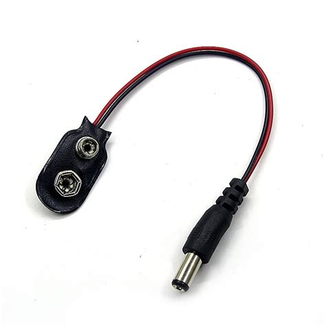 9v電池扣 帶dc頭 5 5 2 1mm 一字型 T型皮電池扣帶dc頭diy 套件用 蝦皮購物