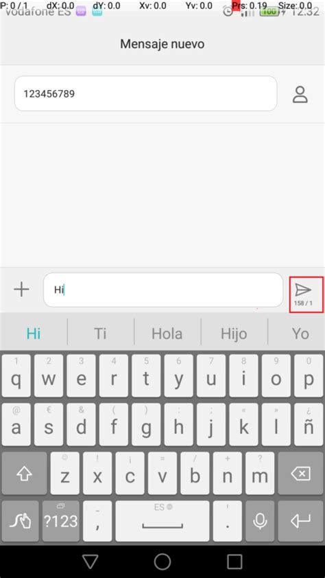 Enviar Un Mensaje Sms En Android Con Adb Pulsando En La Posición Del Botón Enviar Operating