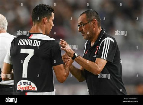 Portuguese Football Player Cristiano Ronaldo Left Of Juventus Fc