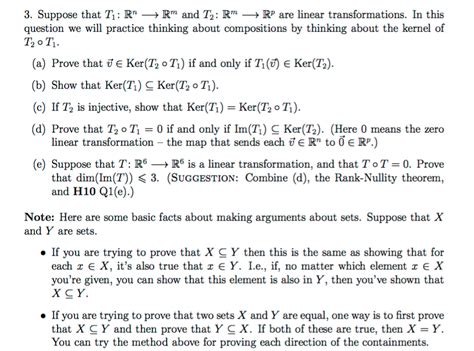 Solved Suppose That T R N Rightarrow R M And T R M Chegg