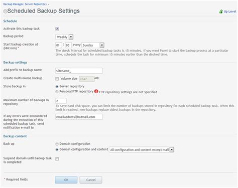 Activating Plesk 11 Backup Manager And Scheduling Backups