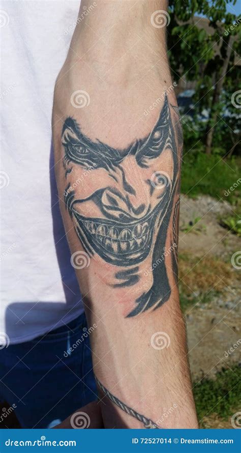 Joker Tattoo Editorial Stock Image Image Of Simple Tattoo 72527014