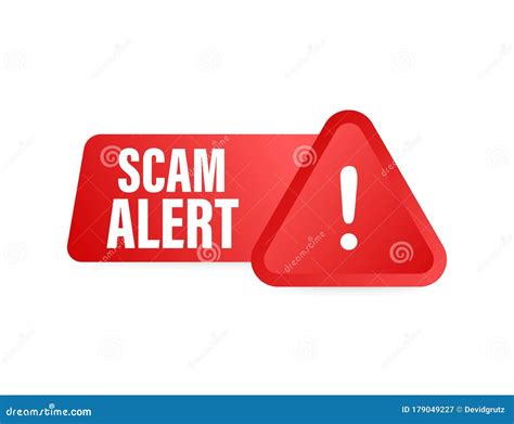 Banner With Red Scam Alert Attention Sign Cyber Security Icon Caution Warning Sign Sticker