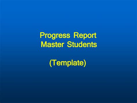 Progress Report Presentation Template