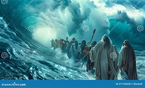 Moses Led The Exodus From Egypt Parting The Red Sea In A Miraculous