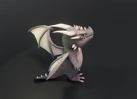 Cartoon Gray Dragon Animated Low Poly 3d Model Model Turbosquid 2175240
