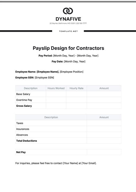 Free Payslip Templates To Edit Online