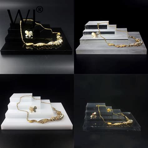 Acrylic Perspex Blocks Retail Jewellery Display Stand Various Risers