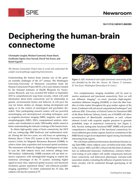 Pdf Deciphering The Human Brain Connectome