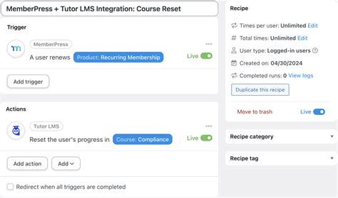 Connect Tutor Lms To Memberpress With Uncanny Automator
