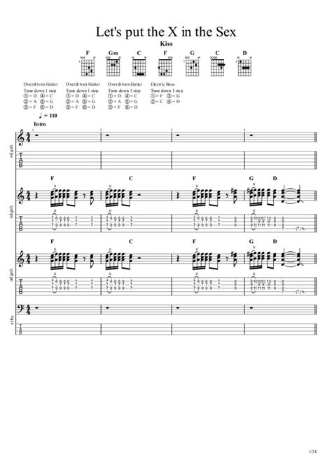 Lets Put The X In The Sex Tab And Chords Kiss Paidtabs