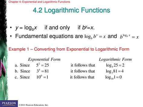 PPT Chapter 4 Exponential And Logarithmic Functions PowerPoint Presentation ID 1334880