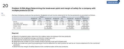 Solved Problem A Algo Determining The Break Even Point Chegg