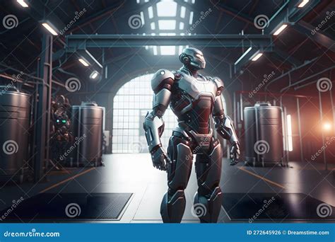 Innovative Industry Robot Working In Warehouse For Human Labor Replacement Neural Network Ai