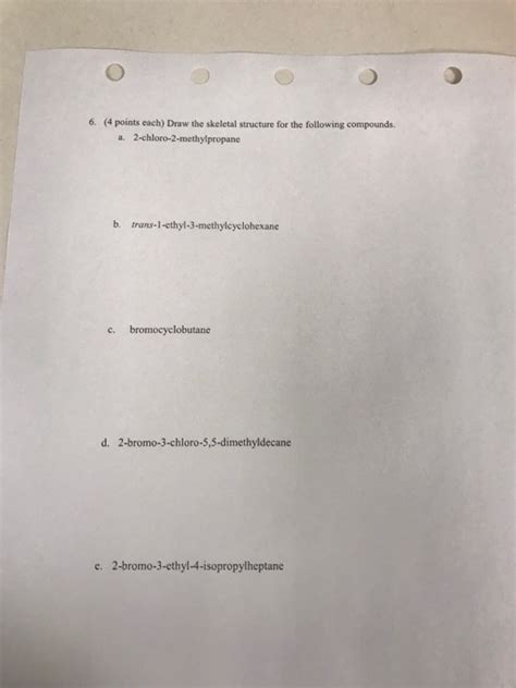 Solved Name 1 6 Points Using The Rules For Naming Chegg Com