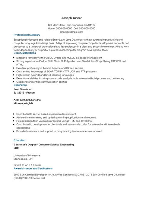 Java Developer Fresher Resume How To Create A Java Developer Fresher