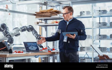 In Robotics Development Laboratory Future Engineers And Scientists Work On Automated Robotic