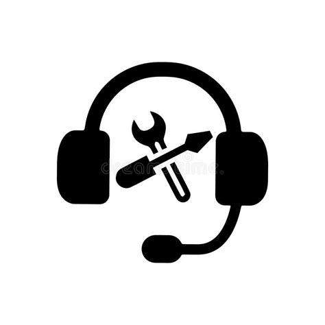Technical Support Black Icon Stock Vector Illustration Of Gear