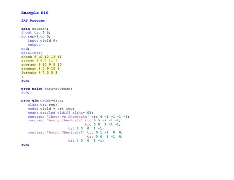 The Sas System The Glm Procedure Sas Program Stat 479 Docsity