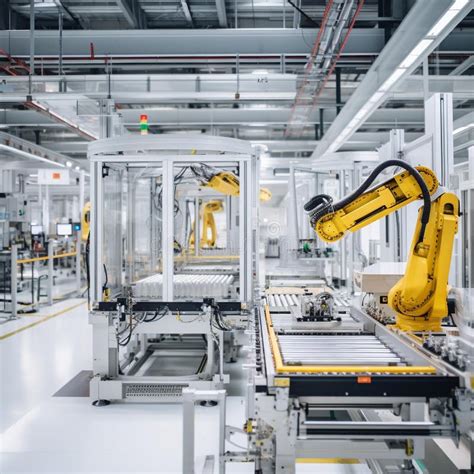 Automated Pcb Assembly Line Stock Image Image Of Product Robot