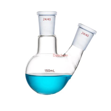 150ml2440 둥근 바닥 유리 플라스크 두 목 실험실 화학 유리 제품플라스크 Aliexpress