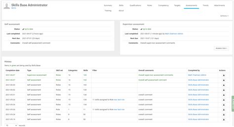 Assessment Comments Skills Base Support