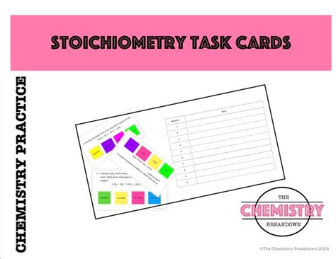 Stoichiometry Conversion Task Cards For High School Chemistry Grams And Moles