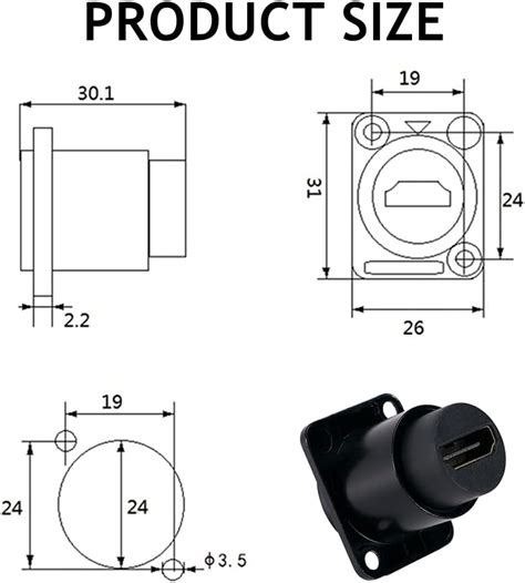 HDMI Coupler HDMI Panel Mount Connector Female To Female K