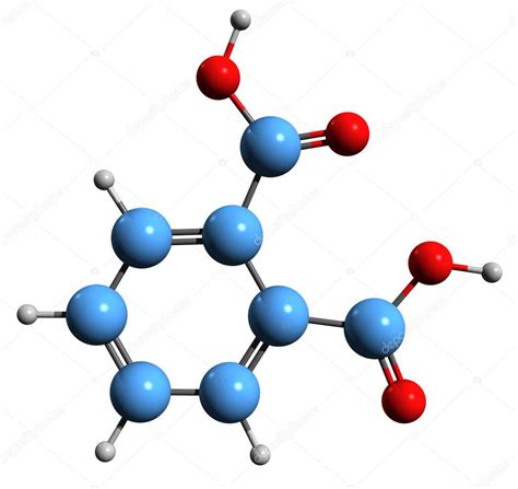 Imagen 3d De La Fórmula Esquelética Del ácido Ftalico Estructura