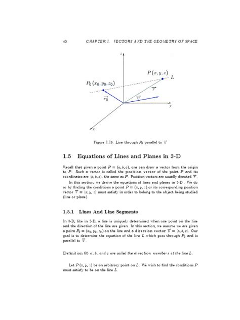 Equations Of Lines And Planes In 3d Pdf Plane Geometry Equations