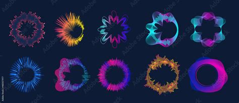 Isolated Radial Sound Wave Curve With Light Particles Frequency Audio