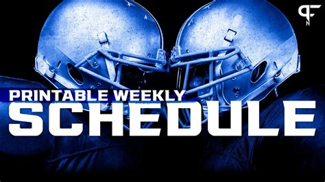 Printable Nfl Weekly Schedule Nfl Weekly Schedules Printable