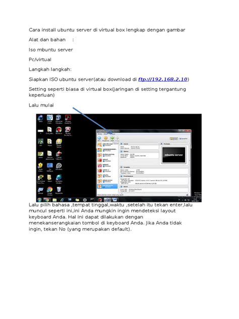 laporan cara install ubuntu server di virtual box lengkap dengan gambar