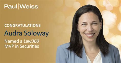 Audra Soloway Named A 2023 Law360 Mvp In Securities Karen Dunn