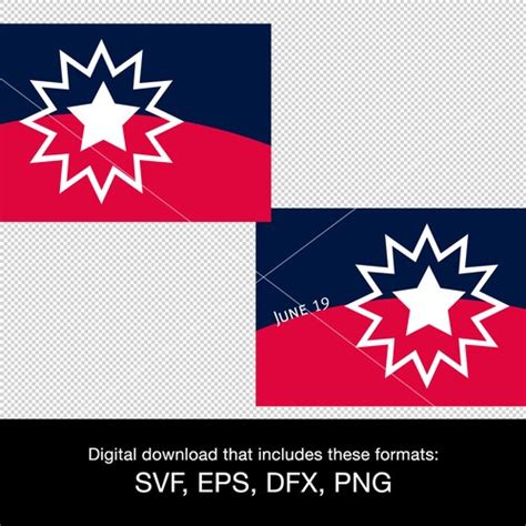 Juneteenth Flag Svg Png Eps Dxf 2 Versions Of The Flag Etsy