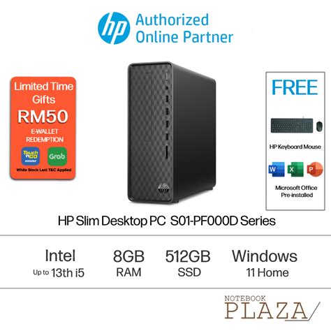 Hp Slim Desktop Pc S Pf D S Pf D Intel Th Gen I I Gb Gb Ssd Win Office