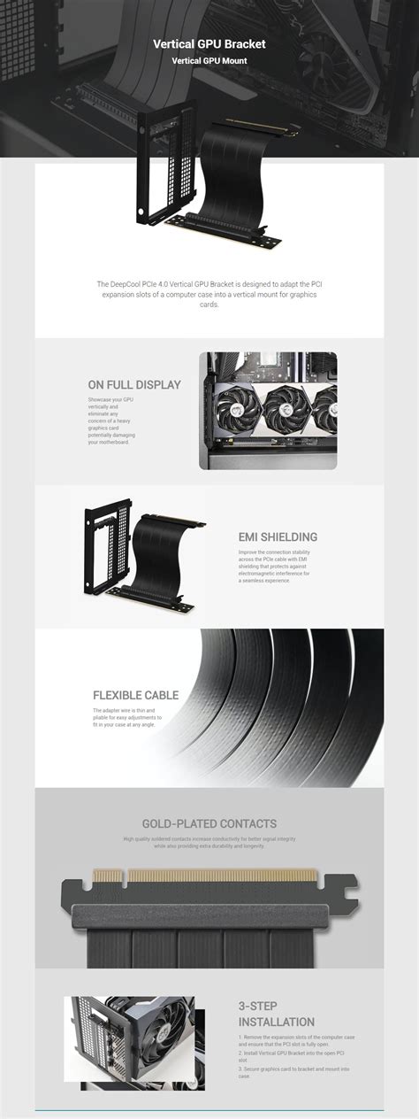 Deepcool Pcie 4 0 Vertical Gpu Bracket Ple Computers